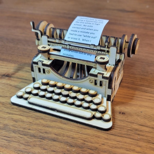 Typewriter SVG Laser Cut File, 3d Puzzle Miniature Ready Made Project ...