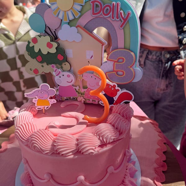 Pig Cake Topper, Cake Topper Peppa Birthday, Pink Pig, Pig Birthday ...