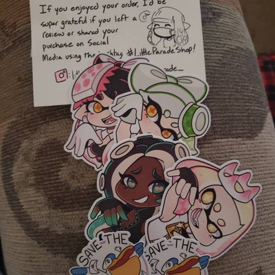 SPLATOON Squid Sisters off the Hook Callie Marie Pearl Marina Vinyl Stickers Waterproof ...