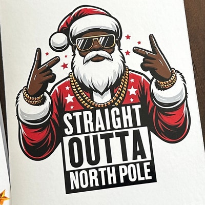 Rap Santa SVG Hip-hop Christmas Design straight Outta North Pole ...