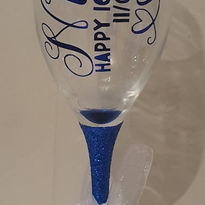 Personalised Bumble Bee Birthday Glitter Glass Gift for Her Gift for ...