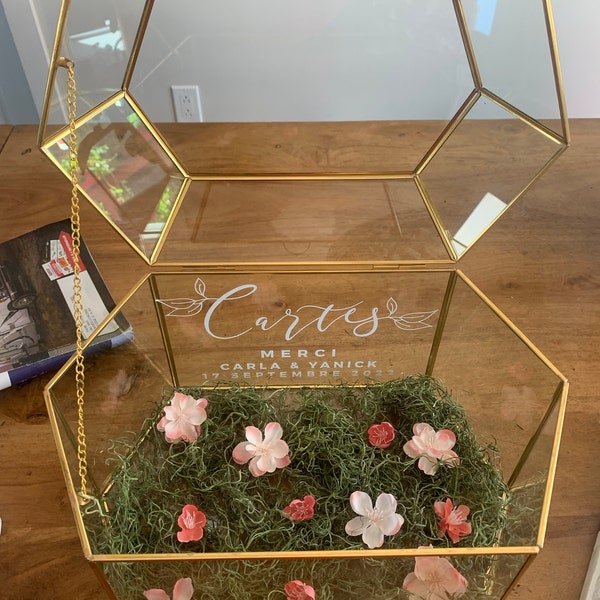 Custom Card Box Vinyl Decal Sticker for Wedding Cards Sign, Rose Gold ...