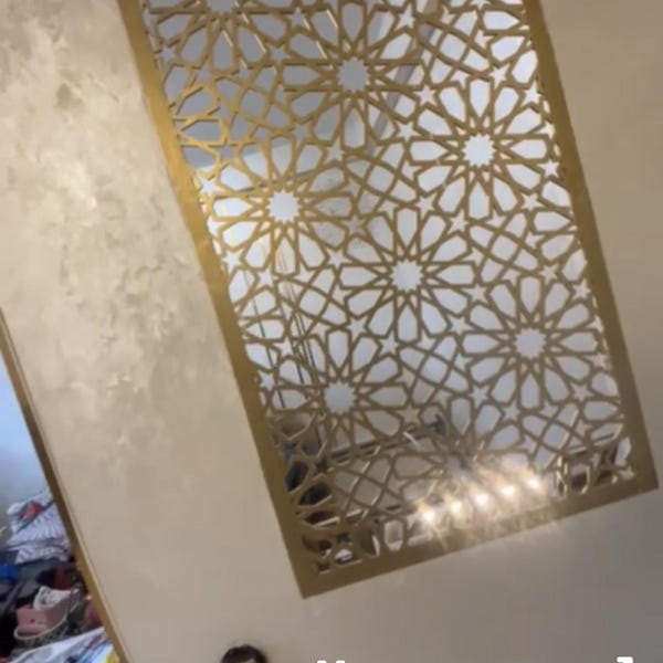 Wooden Openwork Decorative Wall Panel Style Hanging Arabic Carpet, Home ...