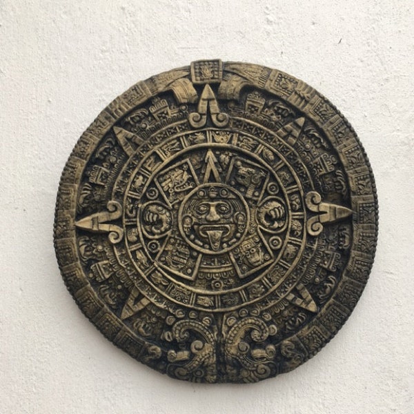Aztec Mayan Calendar Stone Wall Plaque Sun Stone Home or Garden ...
