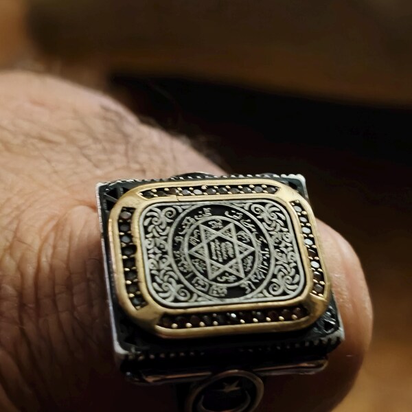 Silver Seal of Solomon Ring, Silver Handmade Ring, Solomon's Seal Ring ...