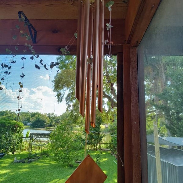 Large Wind Chime - Zen Beach Stones - Genuine Copper Chimes - All ...