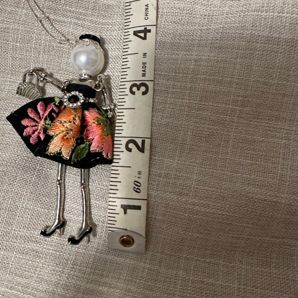 French Doll Necklace, Paris Doll Pendant, Pretty in Pink, Ellie's Belle ...