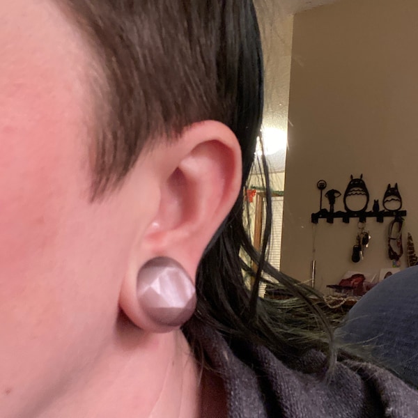 SF Faceted Millennial Mauve Cats Eye Plugs 6g, 4g, 2g (6mm), 0g, 00g ...