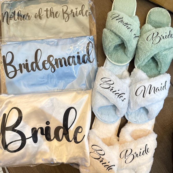 Bridal Personalized Bathrobes Wedding Robe for Bride Custom Matching ...