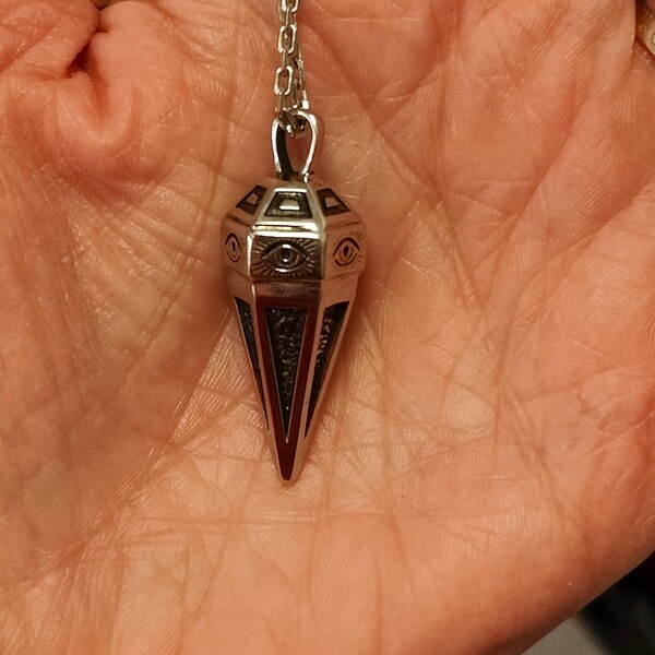 PENDULUM NECKLACE - Silver Plated Brass - 925 Sterling Silver - Bronze ...