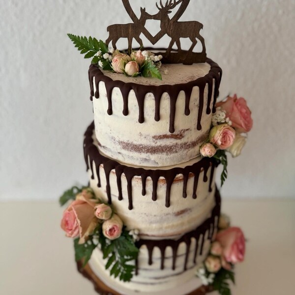 Her Buck His Doe Wedding Cake Topper,deer Cake Topper,stag and Doe Cake ...