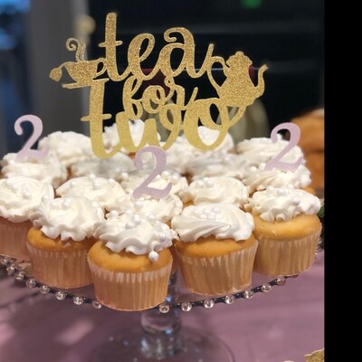 Tea for Two Cake Topper, Tea Party Cake Topper, Tea for Two Party Decor ...