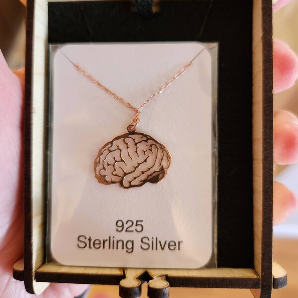 Brain Jewelry in Sterling Silver, Dainty Brain Necklace, Human Brain ...