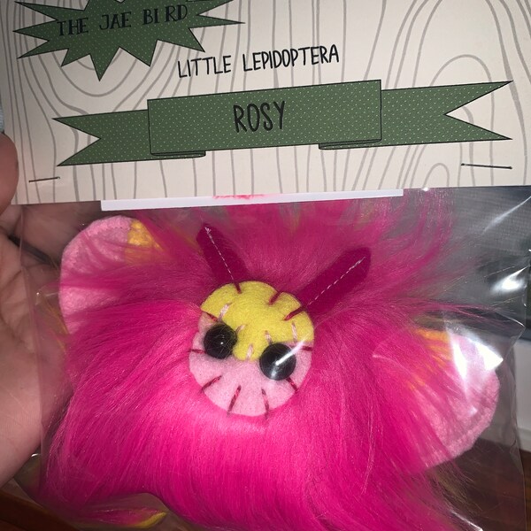 Handmade Plush Toy "rosy" Faux Fur Moth-little Lepidoptera Rosy Maple ...