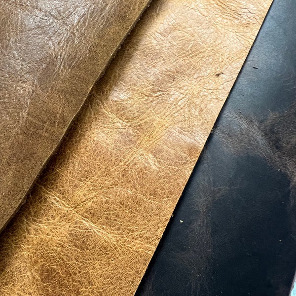 Premium Full Grain BURNHAM DISTRESSED Full Aniline Cowhide Leather ...