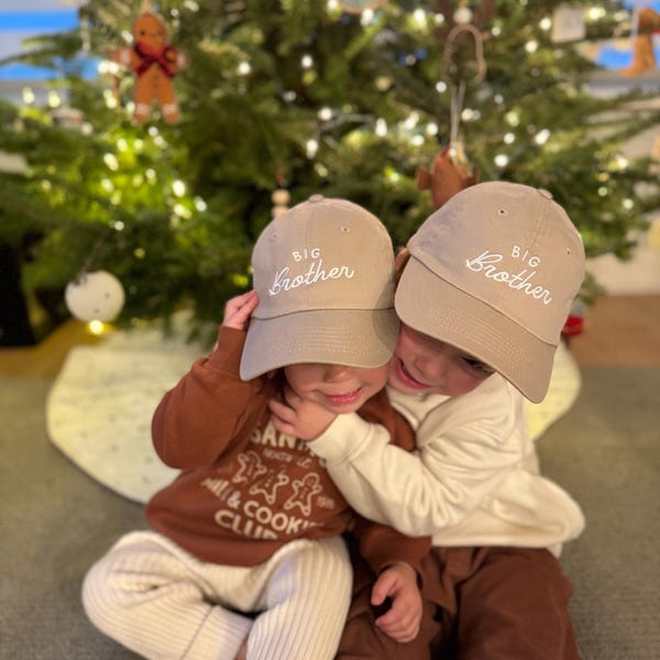 Big Brother Embroidered Khaki Twill Hat • Modern Boys Cap for Proud Big ...