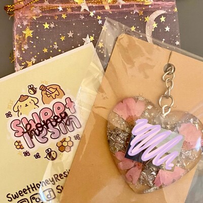 Resin Photo Keychain Heart Heart Keychain Photo Keychain Custom ...