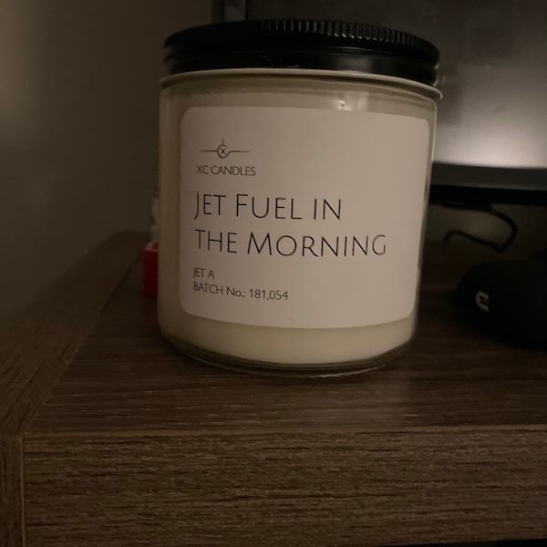JET FUEL in the MORNING — Airplane Candle, Jet Fuel Candle, Pilot Gift ...