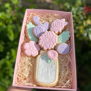 Jar and Flowers Set Cookie Cutter and Embosser, Happy Mother's Day, Mum ...