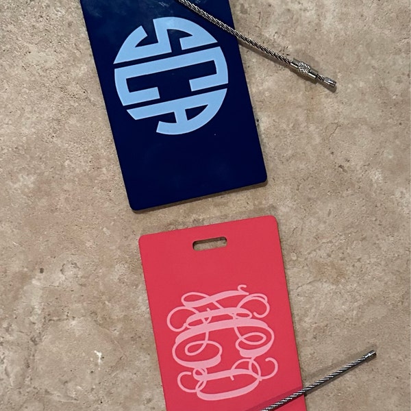 Personalized Shadow Monogram Luggage Tag, Double-sided Bag Tag, Travel ...