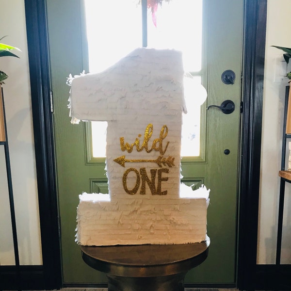 20'' Tall White Number One Pinata Wild One Theme - Etsy