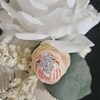Beautiful Floral Ring, Cluster Set Round CZ Stone Halo Set Ring, Two ...
