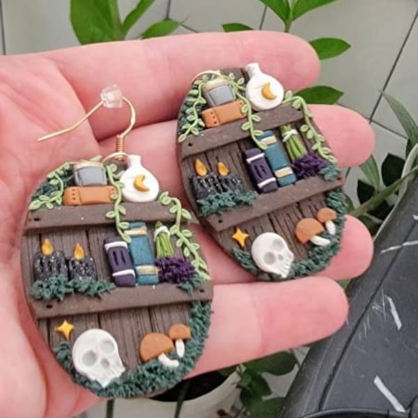 Whimsical Cottagecore Clay Hair Pins Green Witch Bridal Mushroom and ...