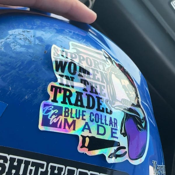 Blue Collar Sticker | No Shortcuts | Blue Collar Gifts | Hard Hat ...