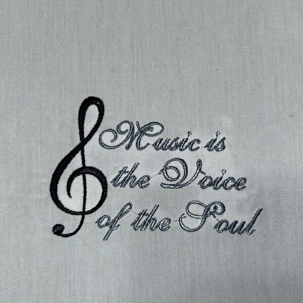 Music is the Voice of the Soul Machine Embroidery Design, 2 Sizes ...