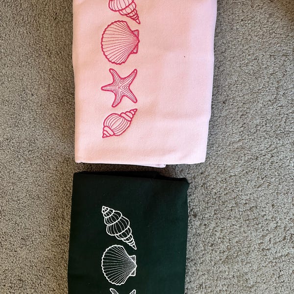 Seashell Embroidered Sweatshirt, Trendy, Beach Lover, Nature, Cute ...