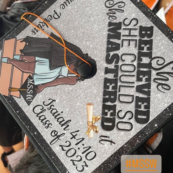 Graduation Cap Topper Label/ MASTERED It - Etsy