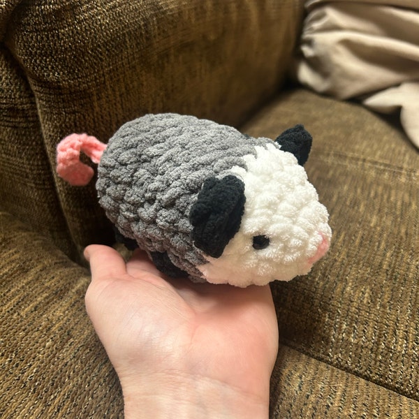Crochet Possum Pattern NO SEW PDF Download Mini Opossum Keychain Baby ...