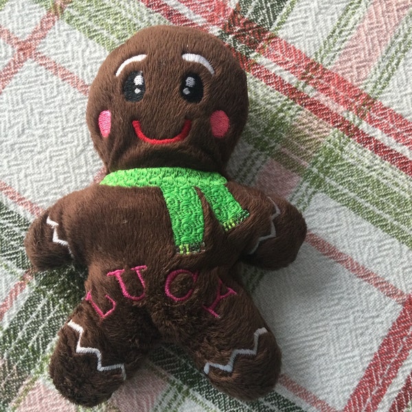 Gingerbread Man in Scarf Embroidery Pattern , in the Hoop, ITH, Softie ...