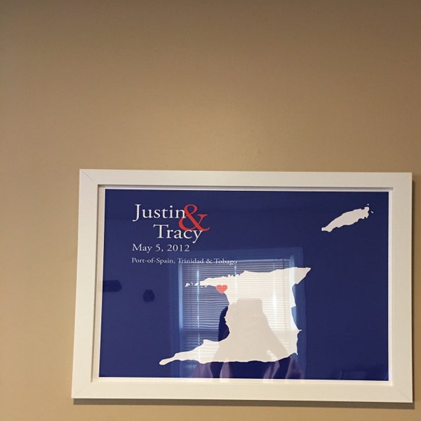 Custom Two Country Maps With Love Trail Watercolor Print- Long Distance ...