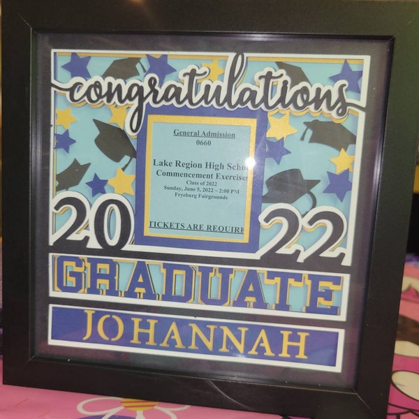 CUSTOMIZABLE 3D GRADUATION Shadow Box Svg - for Cricut - for Silhouette ...