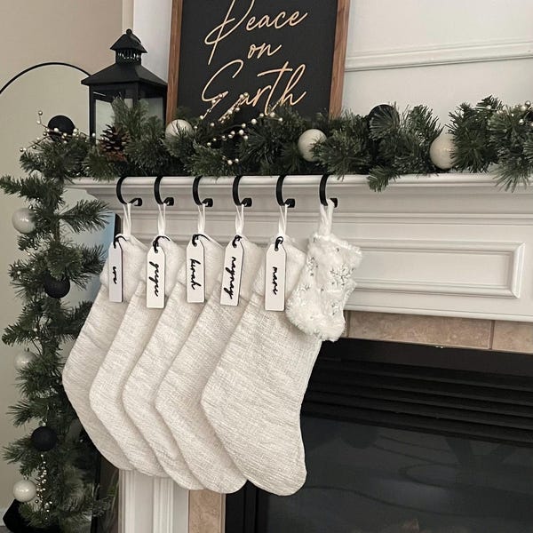 Stocking Name Tags, Personalized Stocking Tags, Christmas Stocking Tags ...