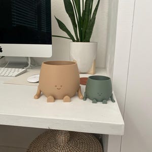 Green Plant Pot Face Happy Cute Plant Pot Decoration Indoor Planter Pot ...