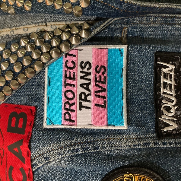Protect Trans Lives Embroidered Patch • LGBTQ+ Pride Patch • Trans Flag ...