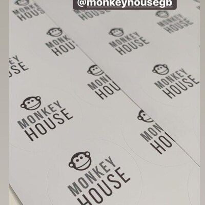 CIRCLE LOGO STICKERS 37mm 35 per Sheet // Custom Made With Your Design ...