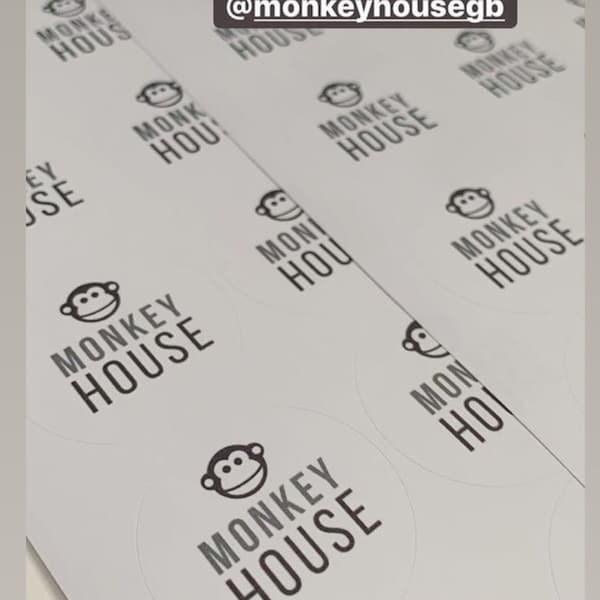 CIRCLE LOGO STICKERS - 37mm 35 per Sheet // Custom Made With Your ...