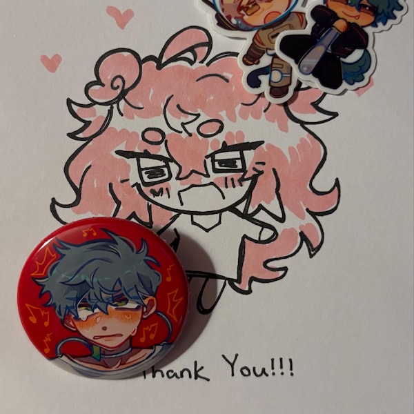 Cute Anime Character Button Pins | 38mm Alien Stage - Etsy