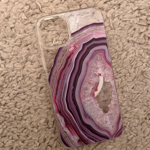 Geode Slice Print Clear Phone Cases for iPhone 17 Air 16e 15 14 13 Pro ...