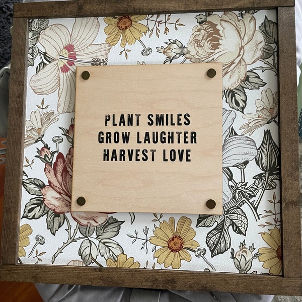 Spring Wood Sign, Farmhouse Spring Sign, Plant Smiles, Grow Laughter ...