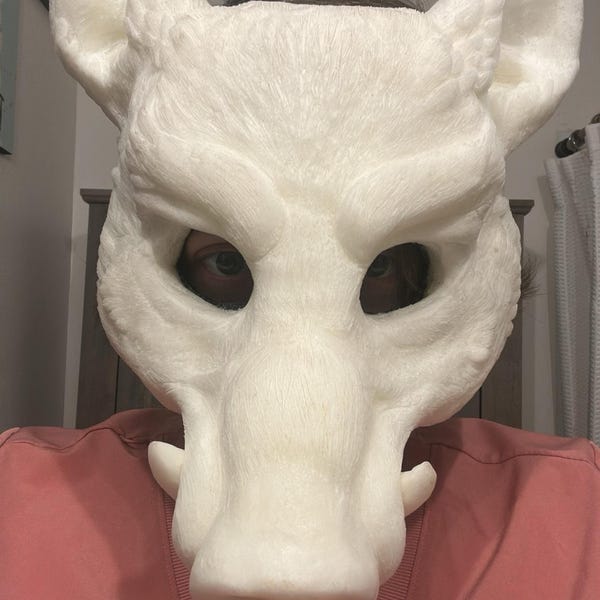 Wild Boar, Pig Mask, Unpainted, Soft Foam for LARP Combat, Quadrobics ...