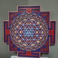 Sri Yantra Shakti Energy Wall Decor, Wood Chakra Mandala, Divine ...