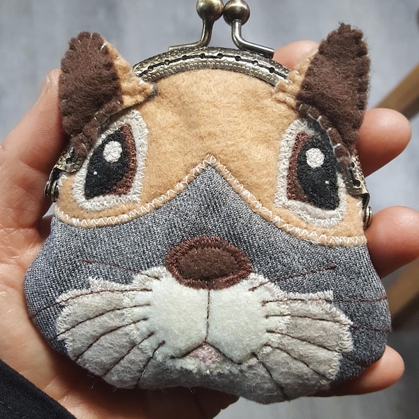 Squirrel Purse, Squirrel Snap Purse, Squirrel Coin Purse, Felt Squirrel ...