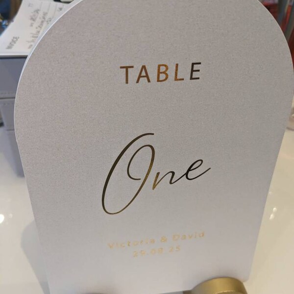 Arched Personalised Wedding Table Numbers, Seating Numbers, Table ...