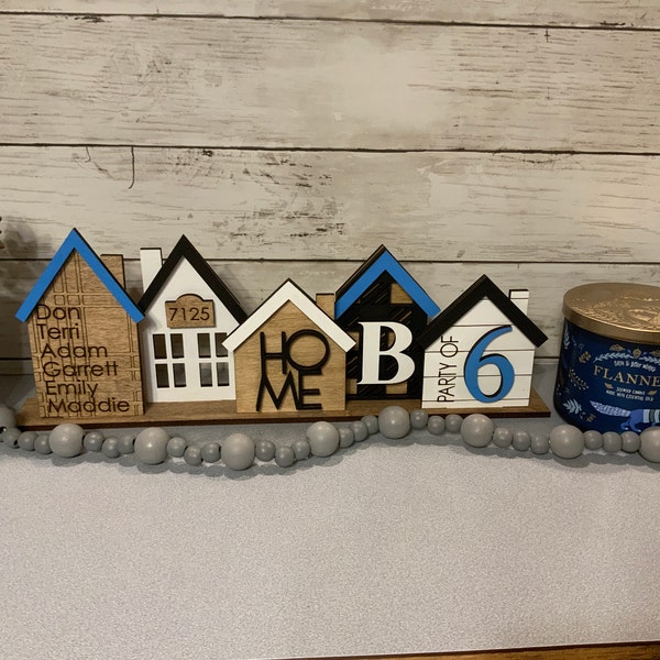 Family Home Standing Houses Centerpiece File SVG, Mantle Decor ...