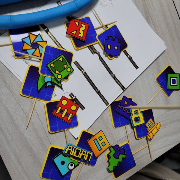 Geometry Dash Cake Topper - Etsy