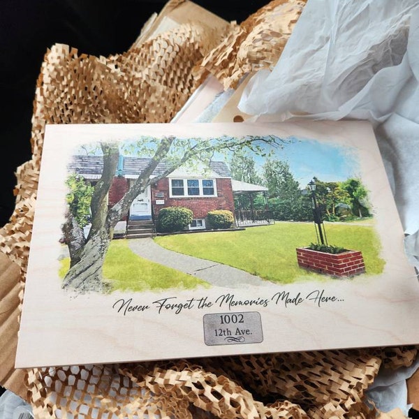 Custom Home Portrait Housewarming Gift First Home Gift Drawing From ...